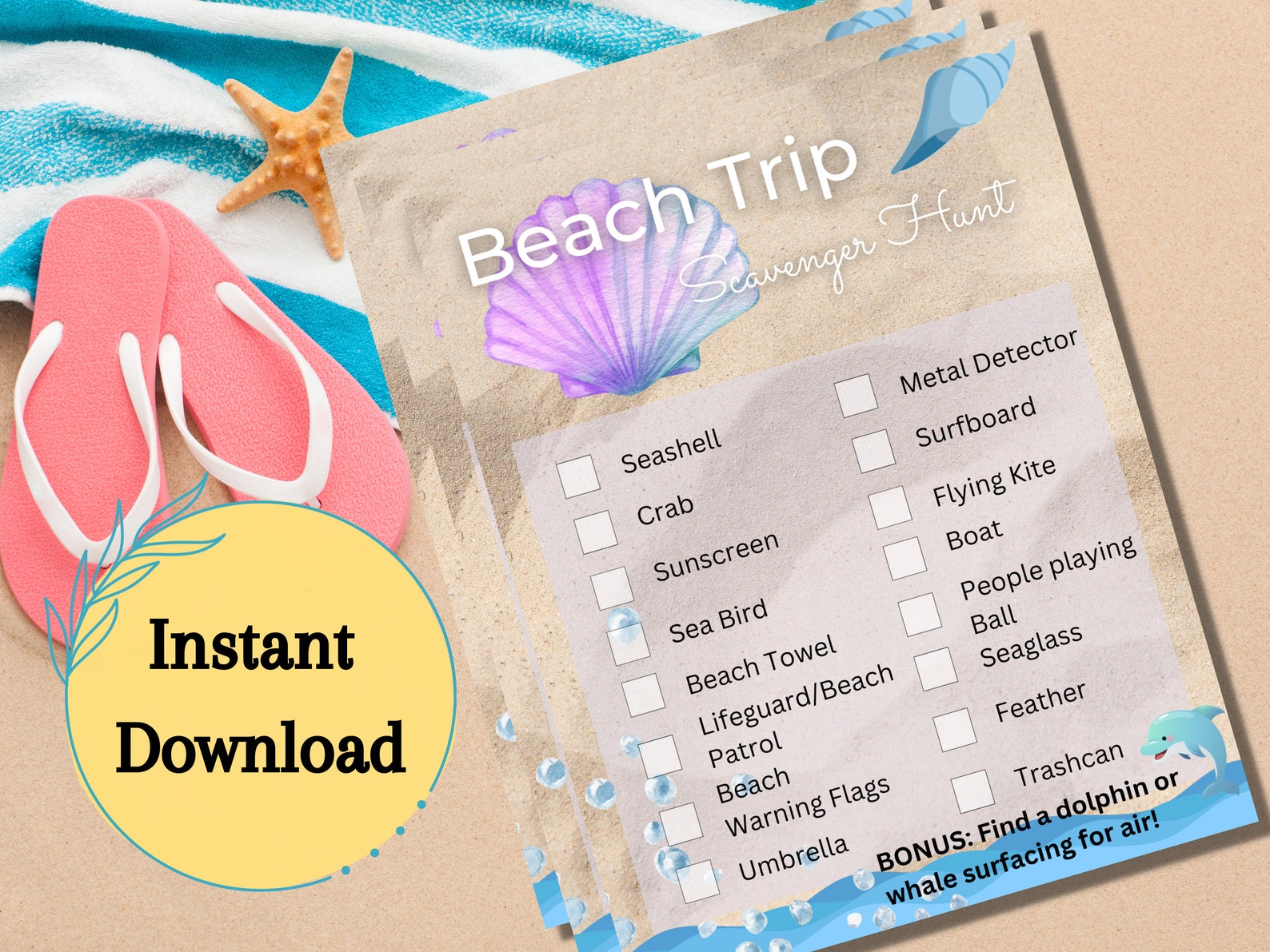Printable Beach Adventure Scavenger Hunt for Kids | Engaging Activity ...