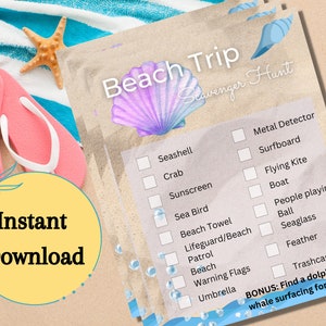 Printable Beach Adventure Scavenger Hunt for Kids | Engaging Activity ...