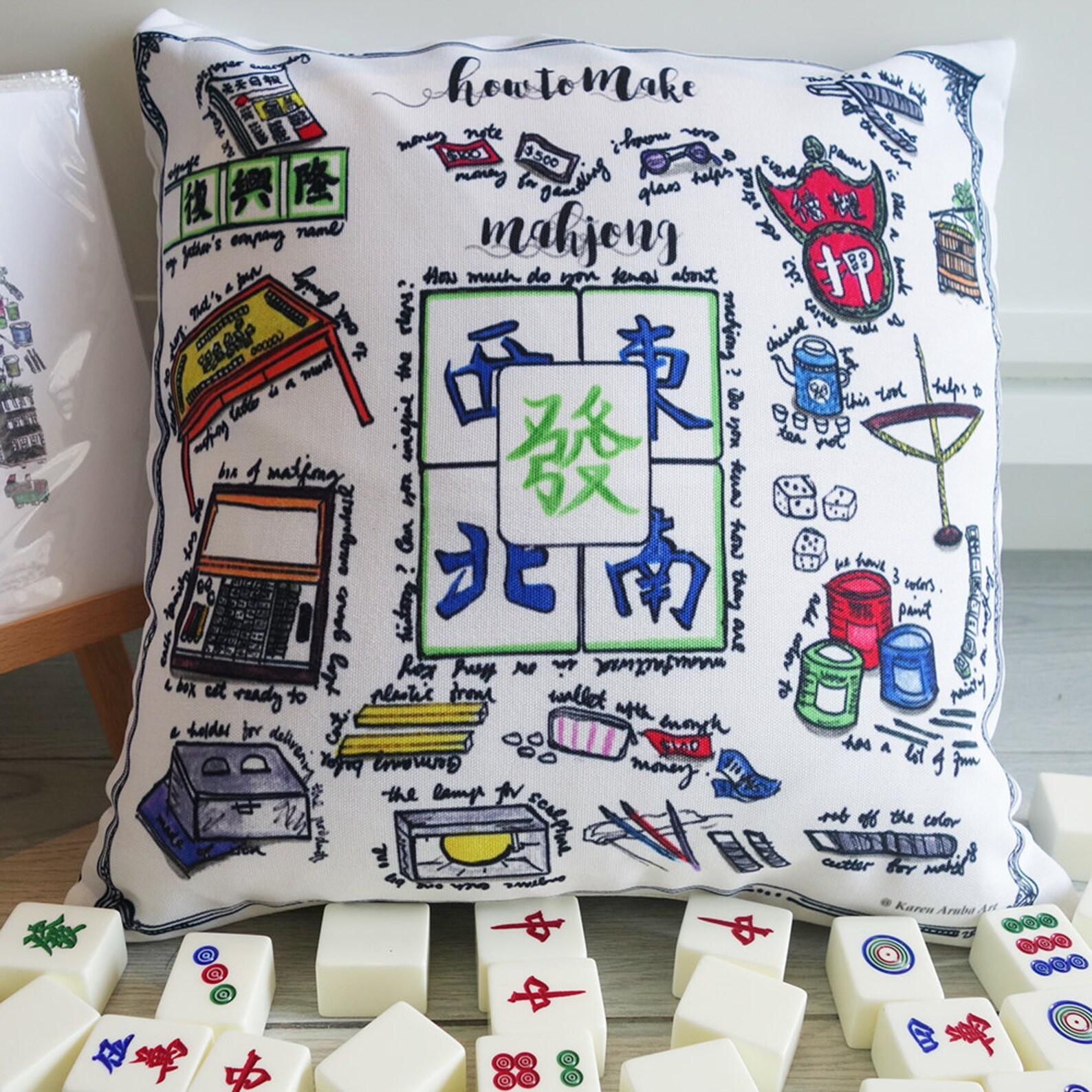 Personalized how to Make Mahjong Good Luck Throw - Etsy