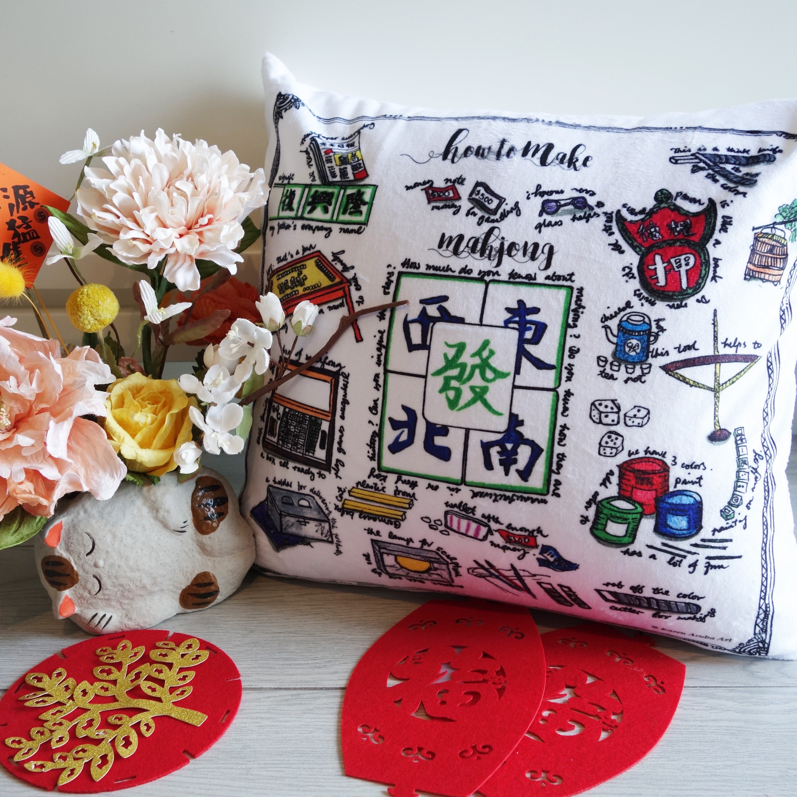 Personalized how to Make Mahjong Good Luck Throw - Etsy