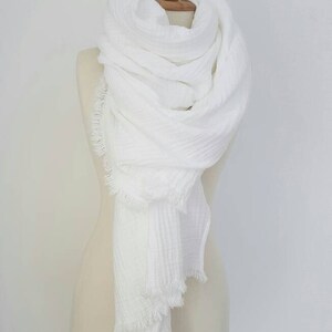 Ultrasoft White Scarf - Comfy Huge Shawl - White Woman Scarf - Pure ...