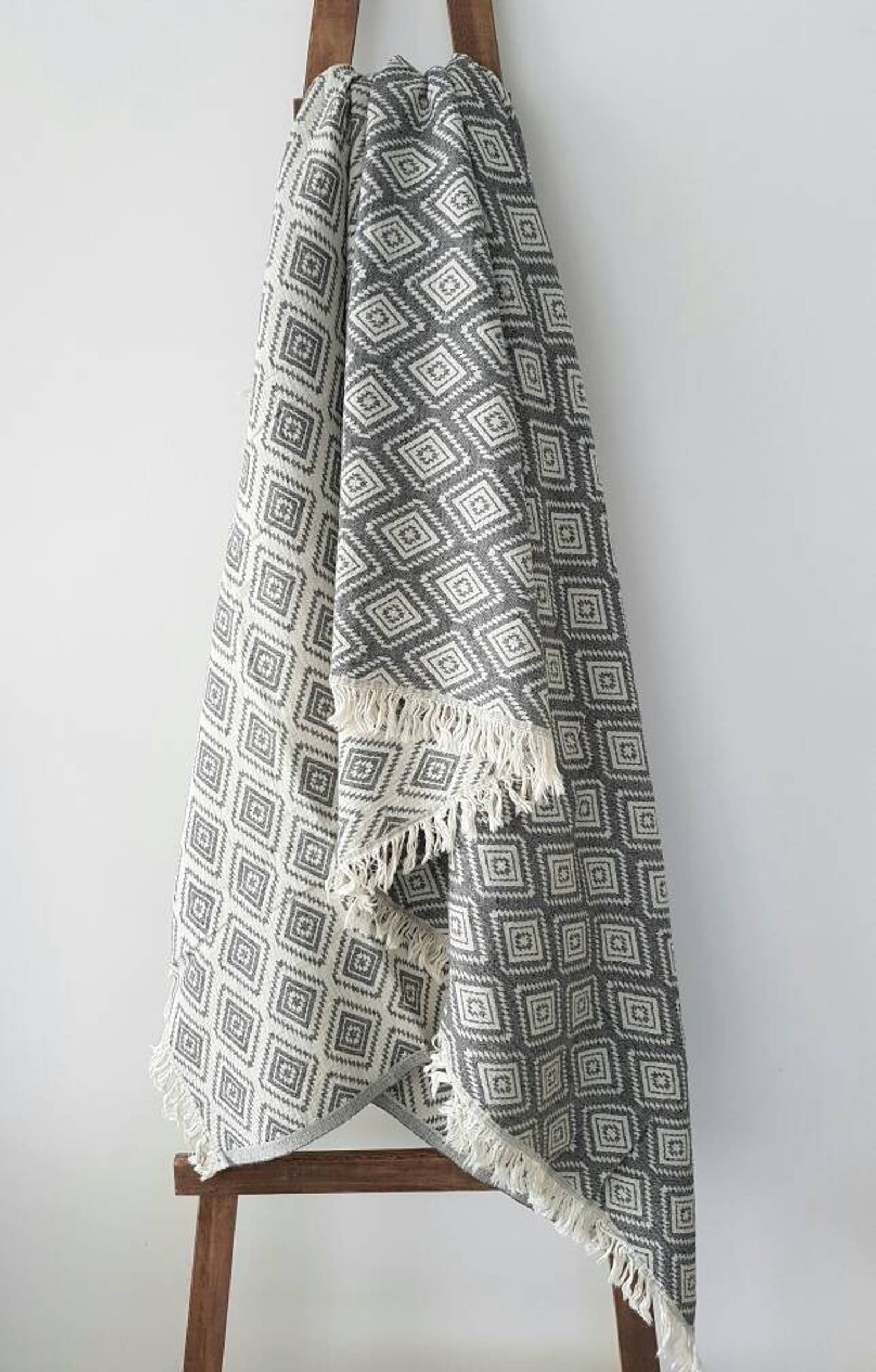 Geometric Blanket Throw 100% Cotton Quilt Bohemian Throw - Etsy