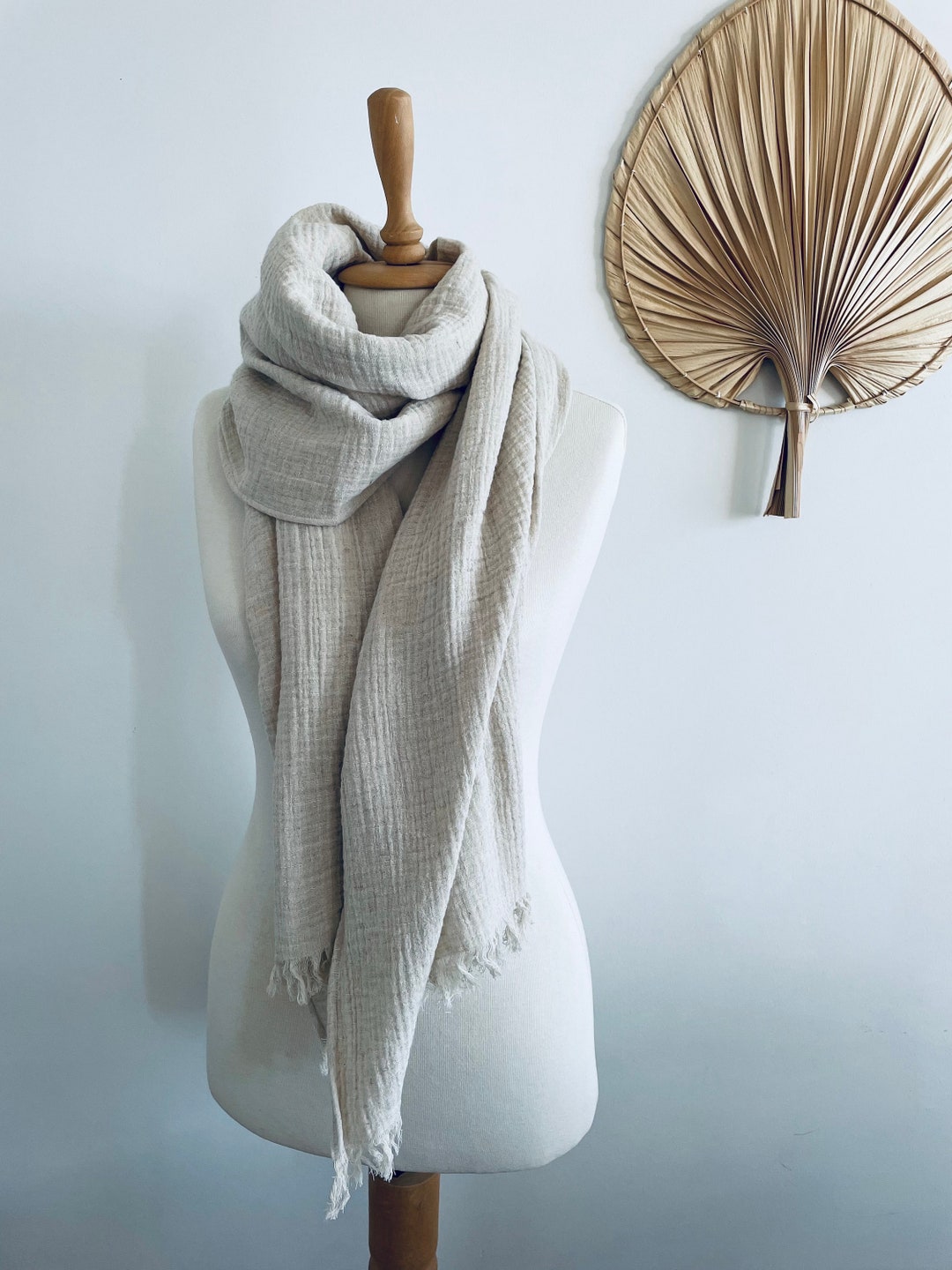 Undyed Cotton&linen Scarf - Soft Gauze Wrap - Minimalist Woman Scarves ...