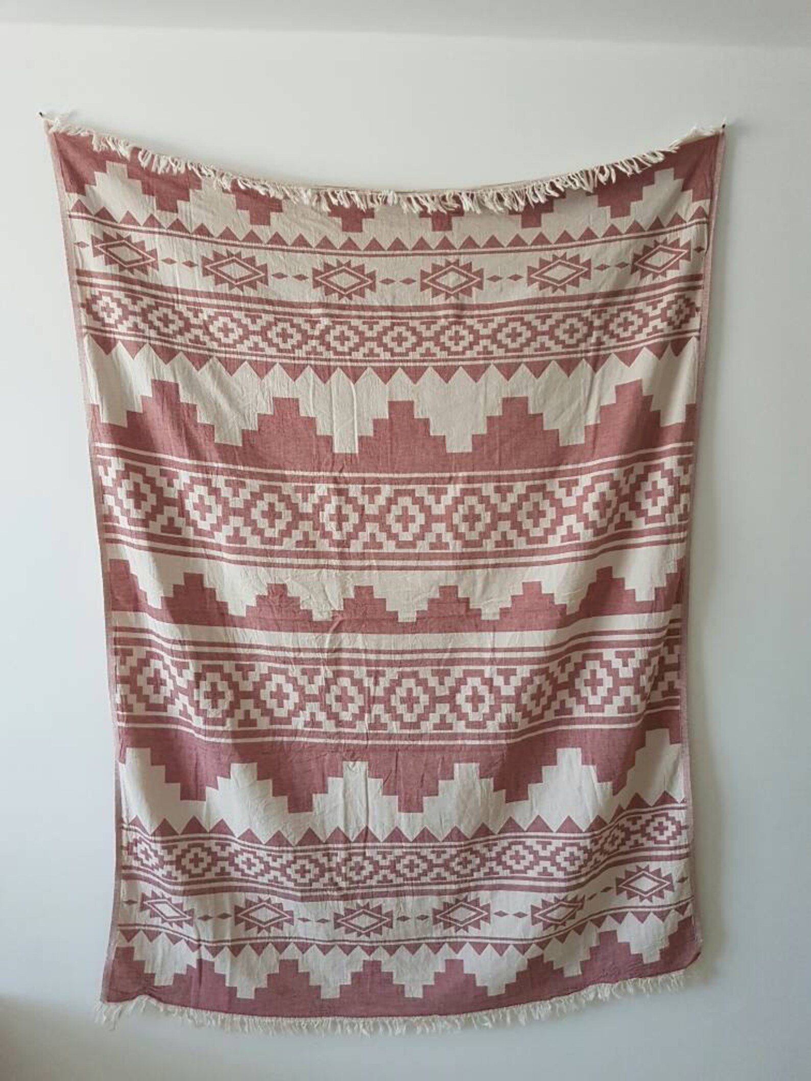 Burgundy Aztec Blanket Throw Navajo Trendy Blanket - Etsy