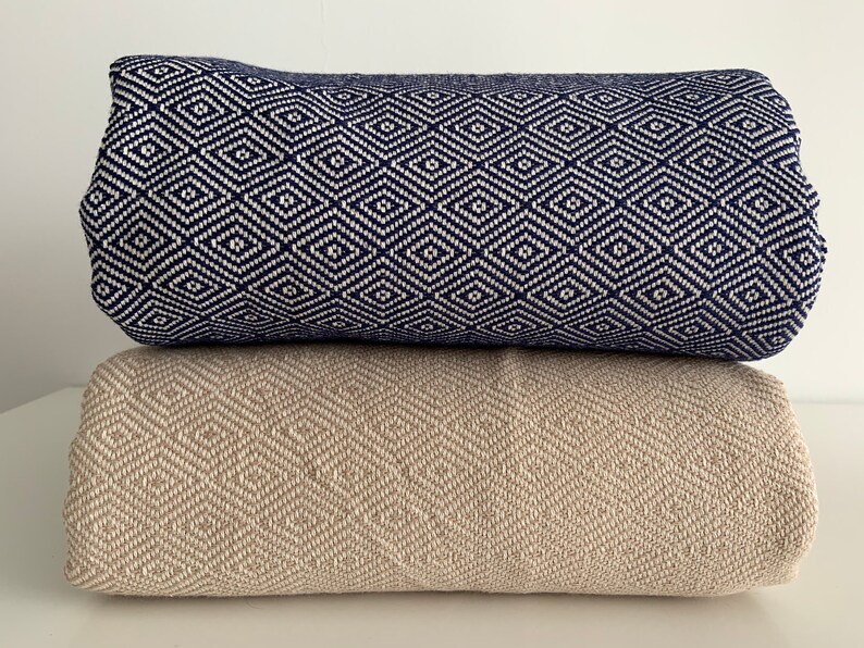 Beige BedCover Huge Family Blanket Woven Tassel Coverlet | Etsy