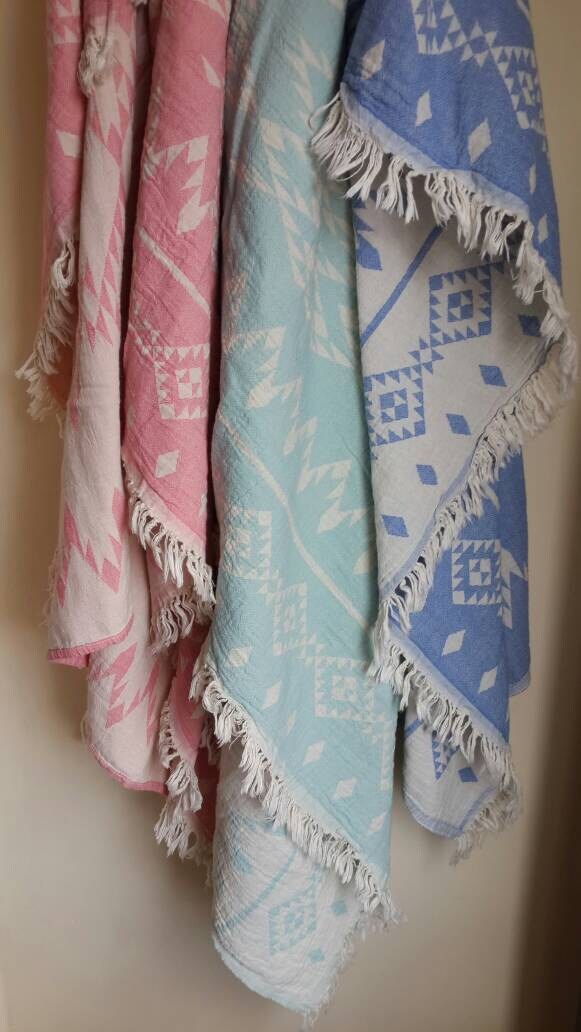 Navajo Blanket Throw - Colorful Boho Home Textile - Ethnic Quilt ...