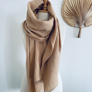 Sand Beige Scarf - Muslin Cotton Wrap - Soft Gauze Scarves - Oversized ...