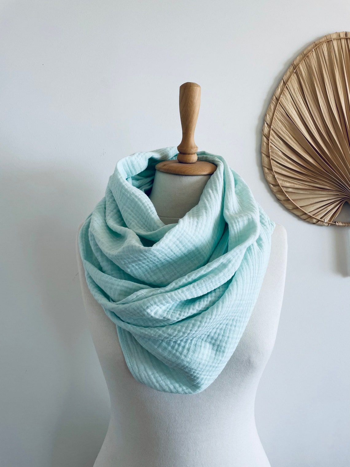 Lightweight Summer Wrap - Pastel Mint Scarf - Gauze Cotton Scarf ...