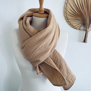 Sand Beige Scarf - Muslin Cotton Wrap - Soft Gauze Scarves - Oversized ...