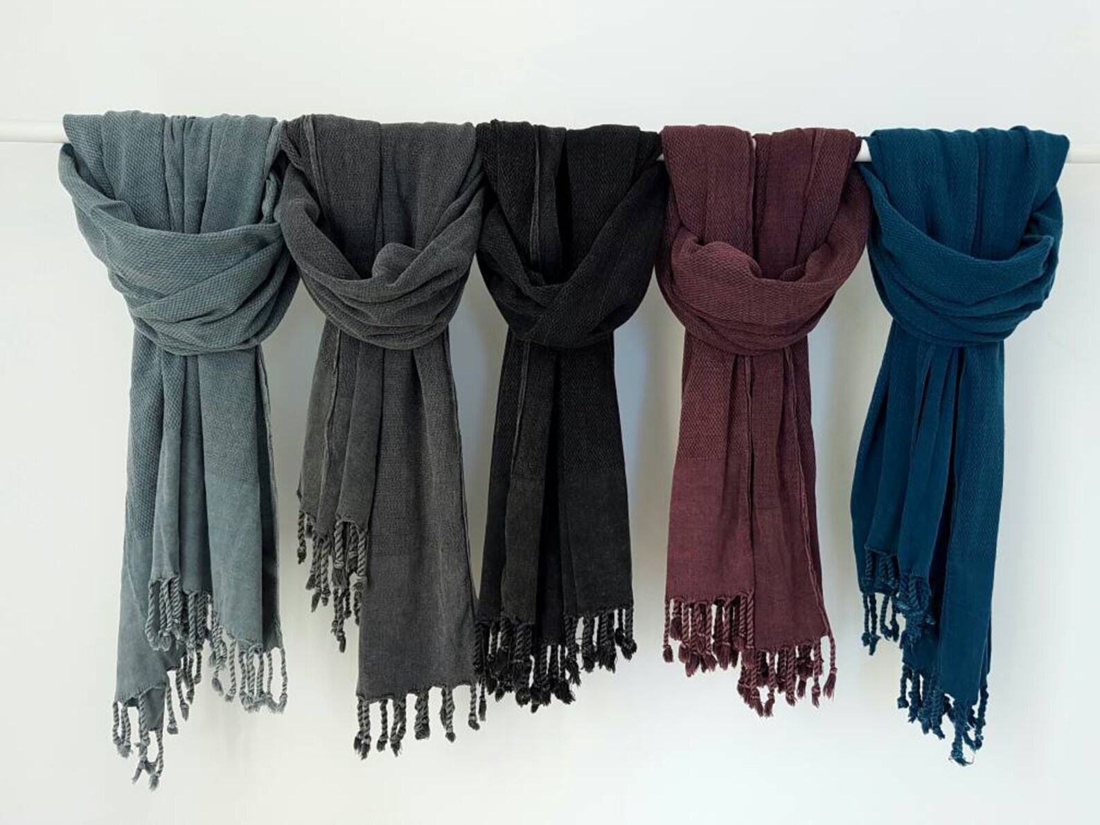 Oversized Scarf With Tassels - Bohemian Style Scarf - Rustic ...