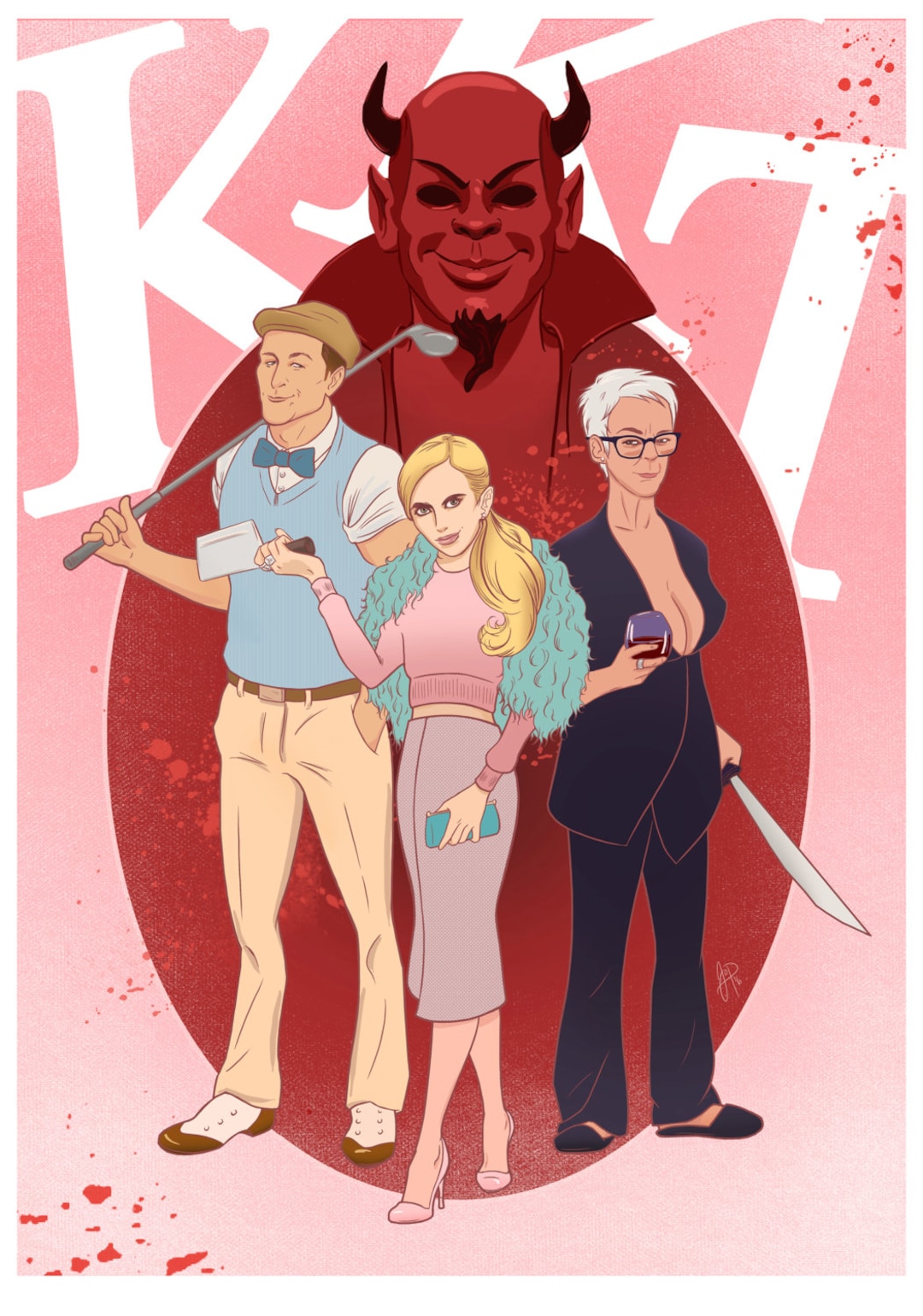 LIMITED EDITION Scream Queens "red Devil" A3 Art Print 15 Signed Copies ...