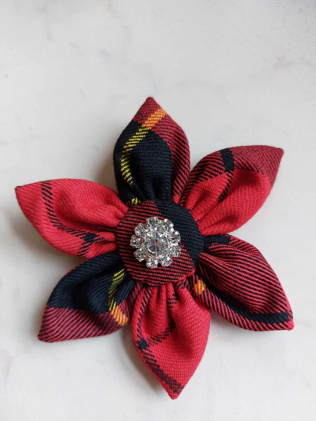 Handmade Wallace Red Tartan Flower Diamante Scottish Brooch - Etsy