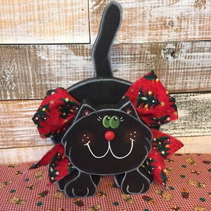 Christmas Decor. Christmas Fat Cat. Made Out of Wood. - Etsy