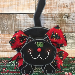 Christmas Decor. Christmas Fat Cat. Made Out of Wood. - Etsy