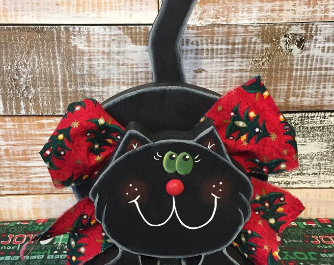 Christmas Decor. Christmas Fat Cat. Made Out of Wood. - Etsy