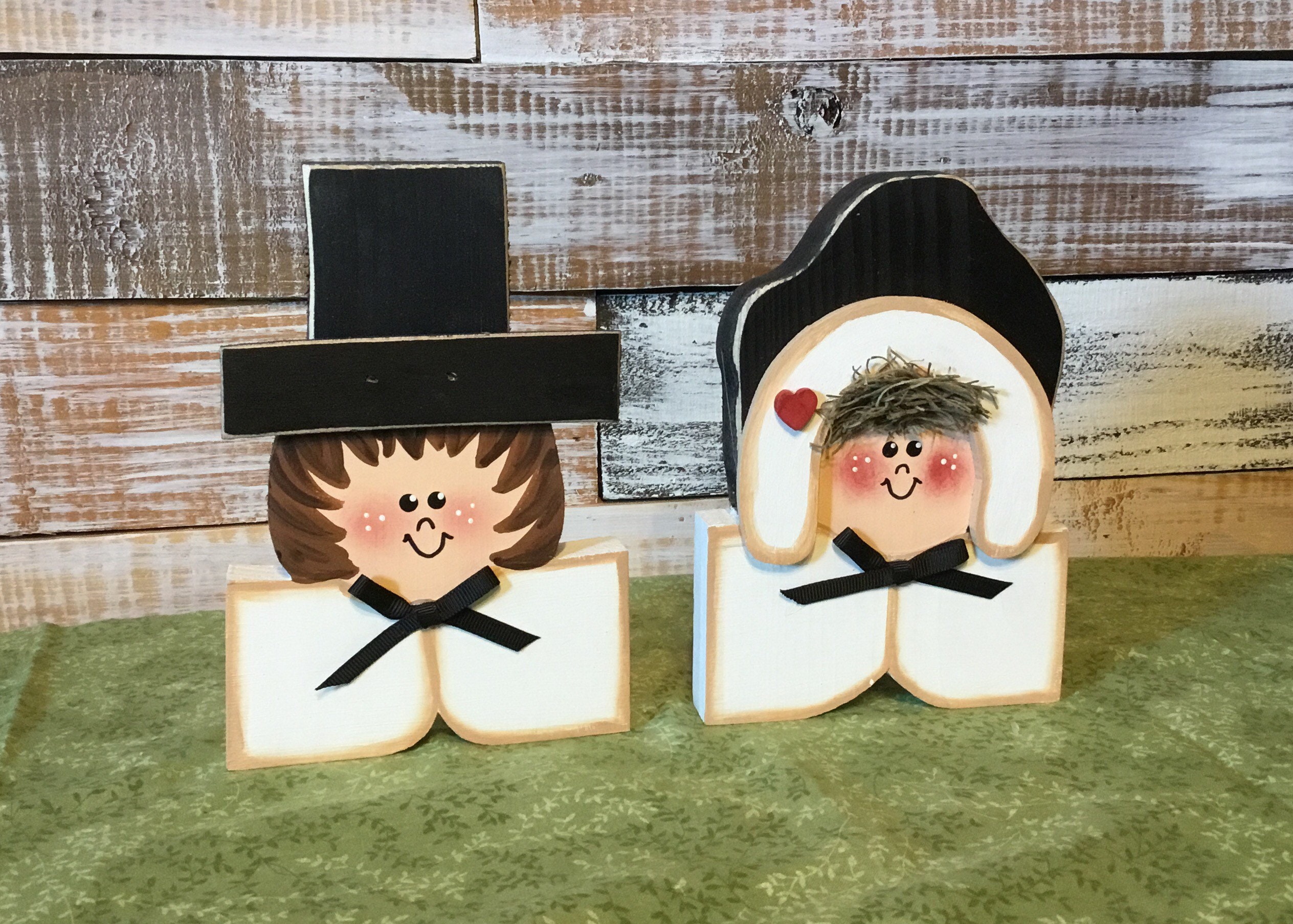 Thanksgiving Decor. Set of Two Cute Pilgrims a Boy and a - Etsy