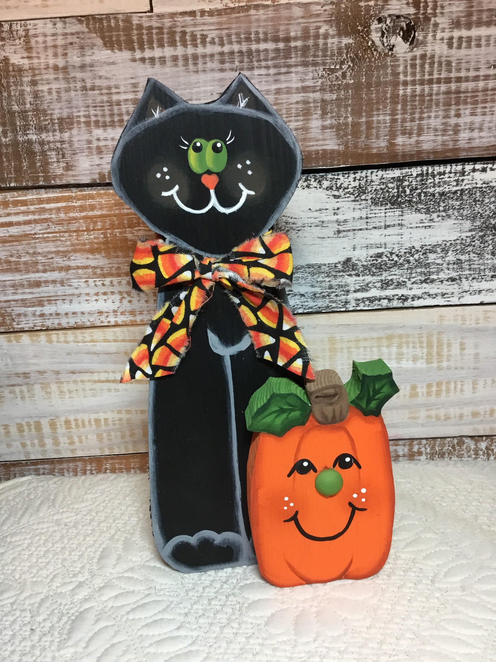 Halloween Decor. Halloween Cat With Pumpkin. Fun Halloween - Etsy