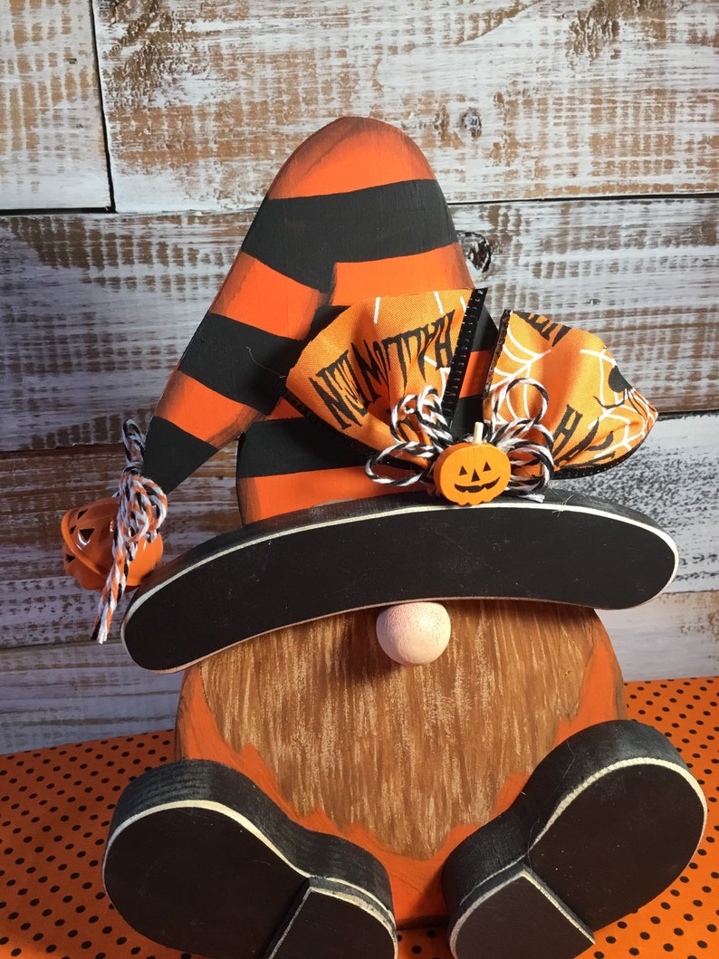 Halloween Gnome Made of Wood - Etsy