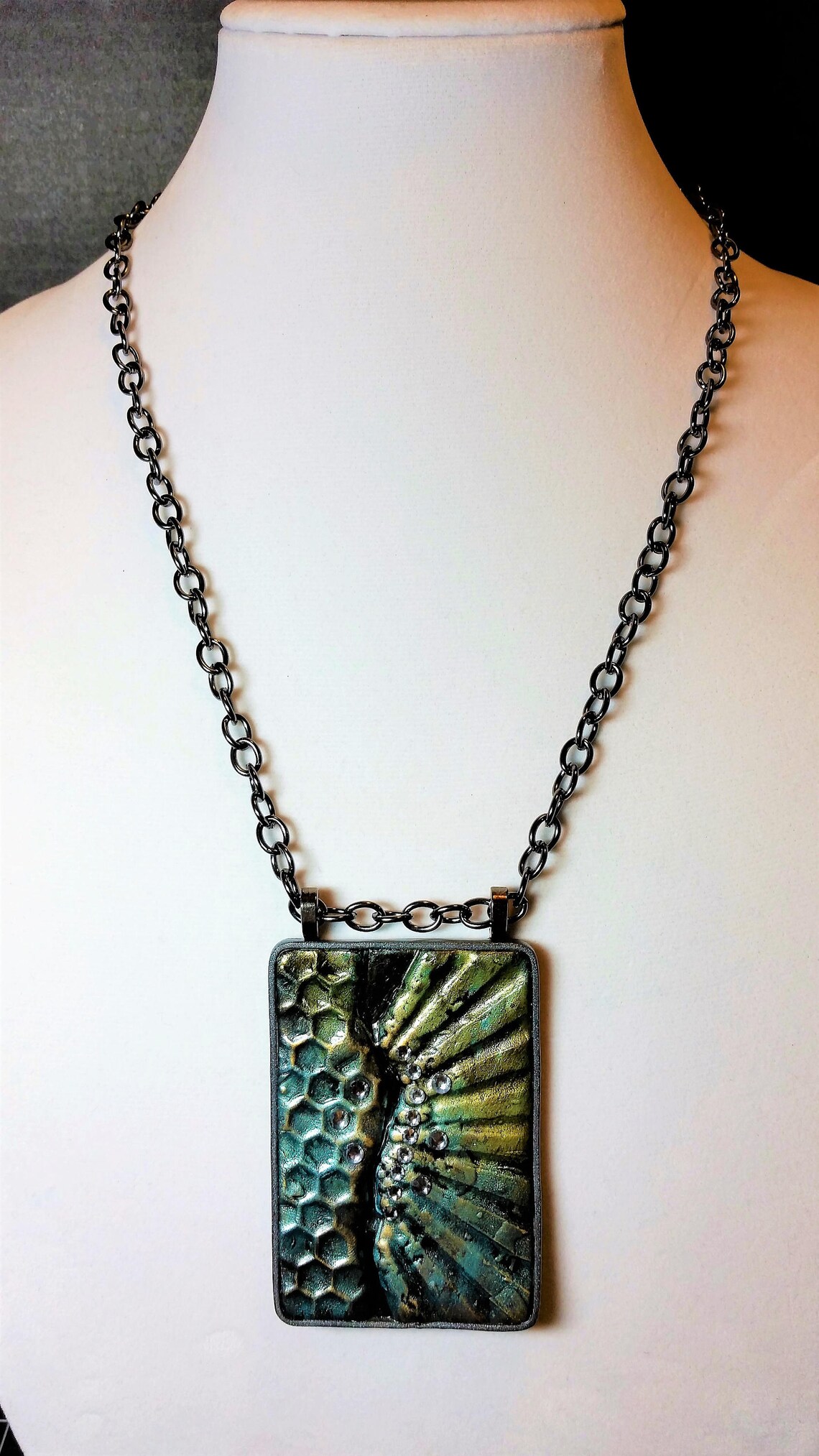 Radiant Texture Pendant Long Necklace - Etsy