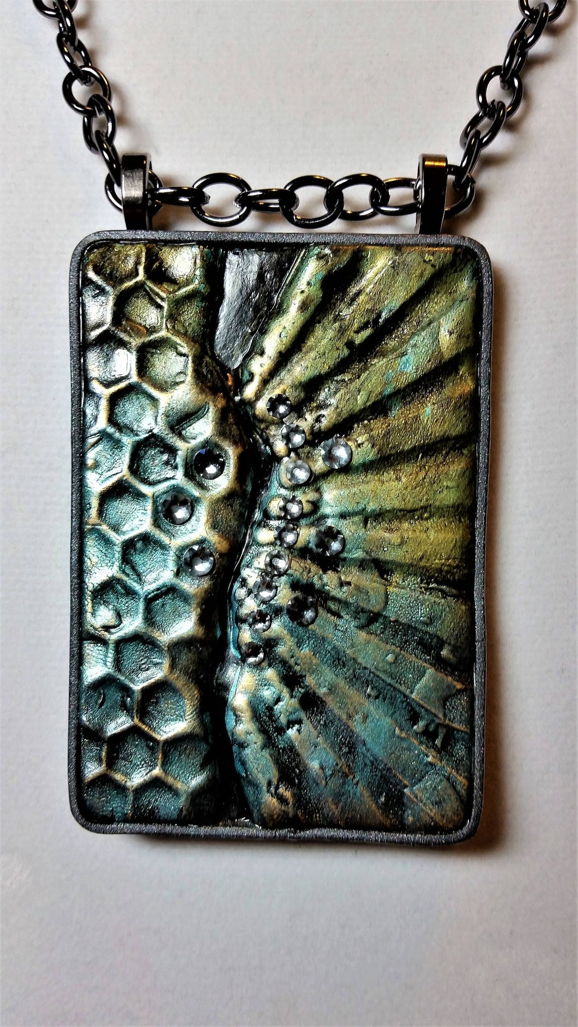 Radiant Texture Pendant Long Necklace - Etsy