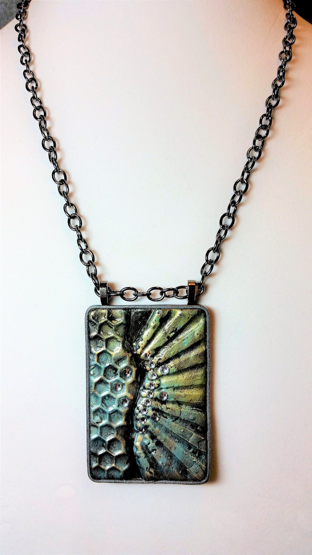 Radiant Texture Pendant Long Necklace - Etsy