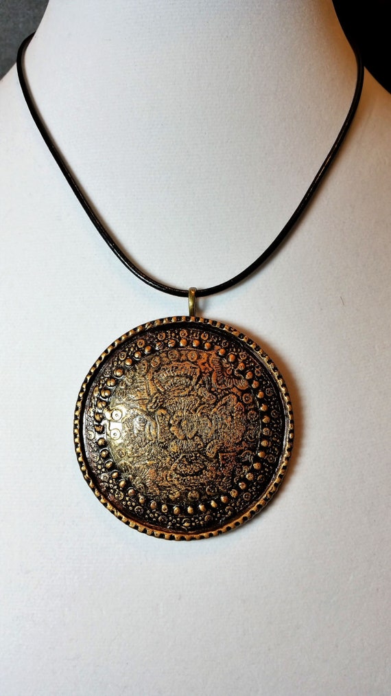 Ancient Embossings Pendant Necklace | Etsy