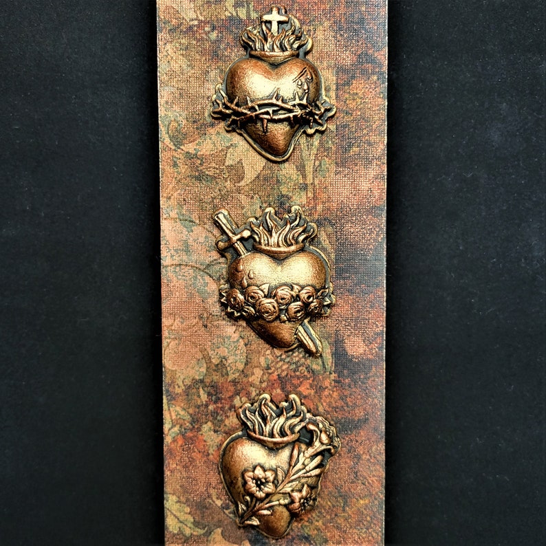 Sacred Heart Trinity Mixed Media Wall Art - Etsy