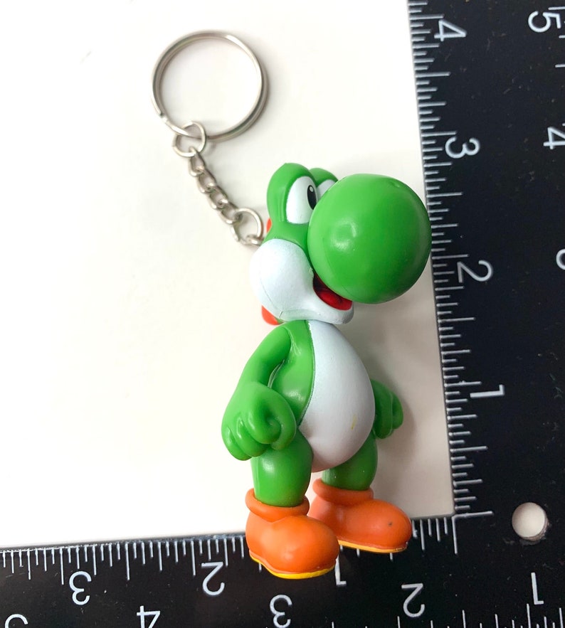 Super Mario Bros. Green Yoshi Action Figure Custom Keychain Bag Charm ...