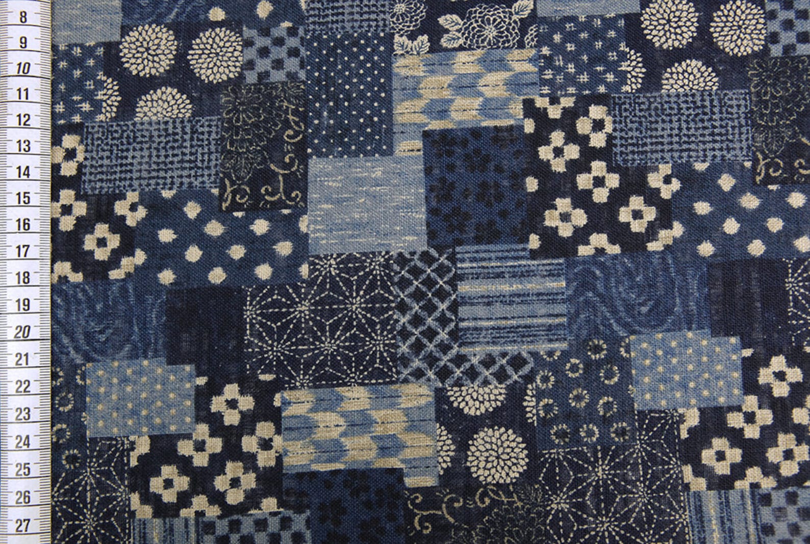 Tissu Japonais style patchwork bleu marine - 50cm, Japonais, patchwork, tissu style patchwork ...