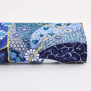 Japanese Fabric Kintsugi Inspired Indigo Blue -50cm- Japanese Fabrics ...