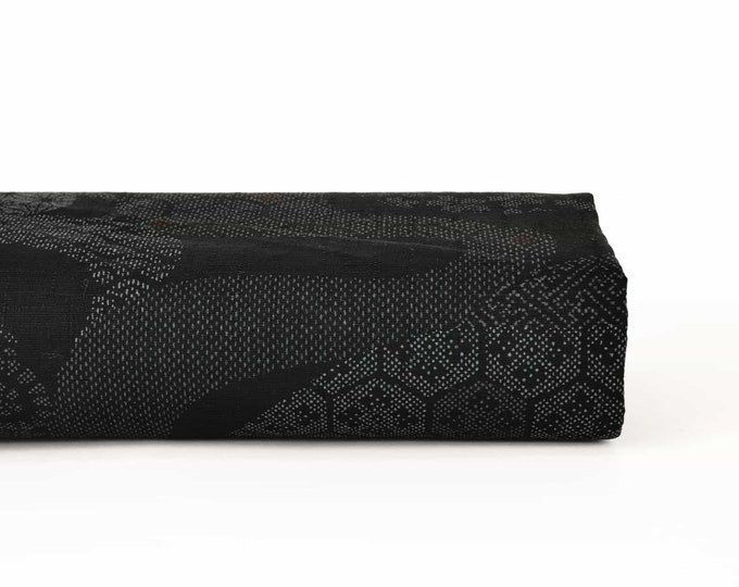 Japanese Fabrics Kawa Pattern Black Background 50cm, Japanese Fabrics ...
