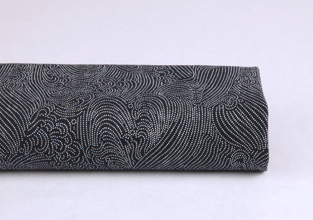 Traditional Japanese Fabric Navy Blue Dotted Nami Pattern | Etsy