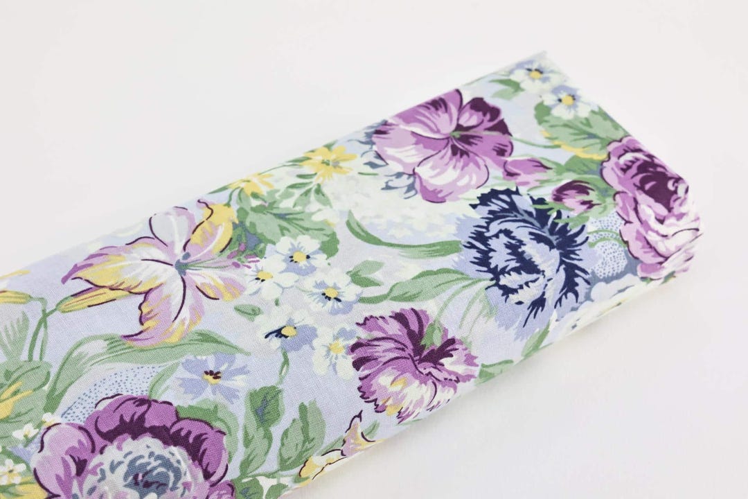 Japanese Quilt Gate Fabric – Birds Flowers on Purple - 50cm,japanese ...