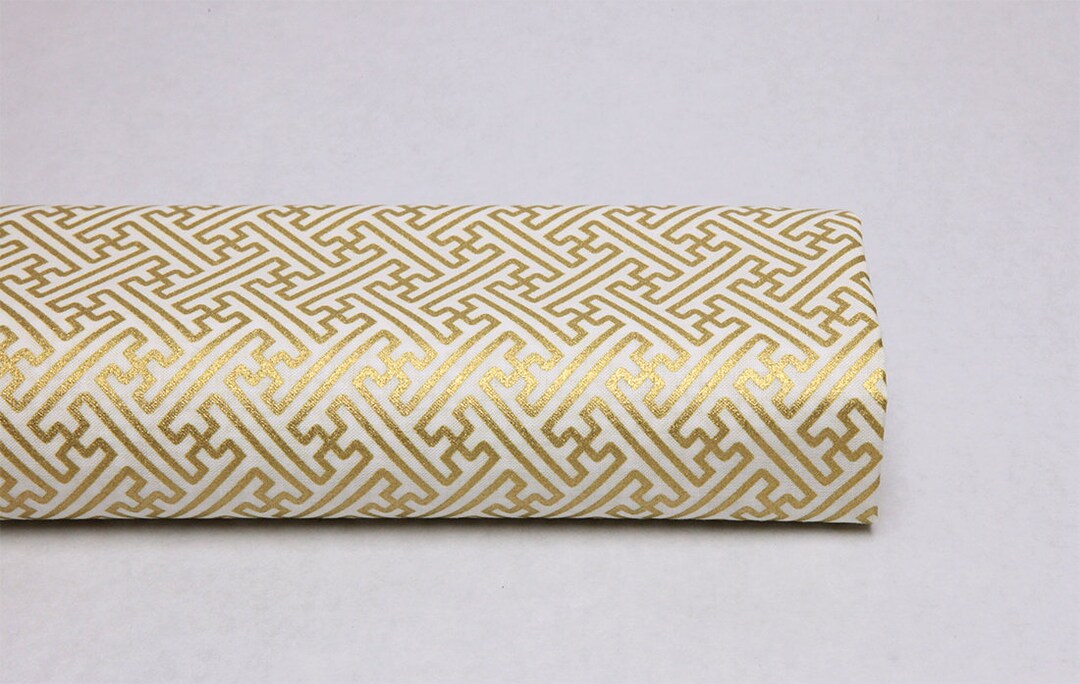 Golden White Japanese Sayagata Fabric 50cm Sayagata Fabric - Etsy