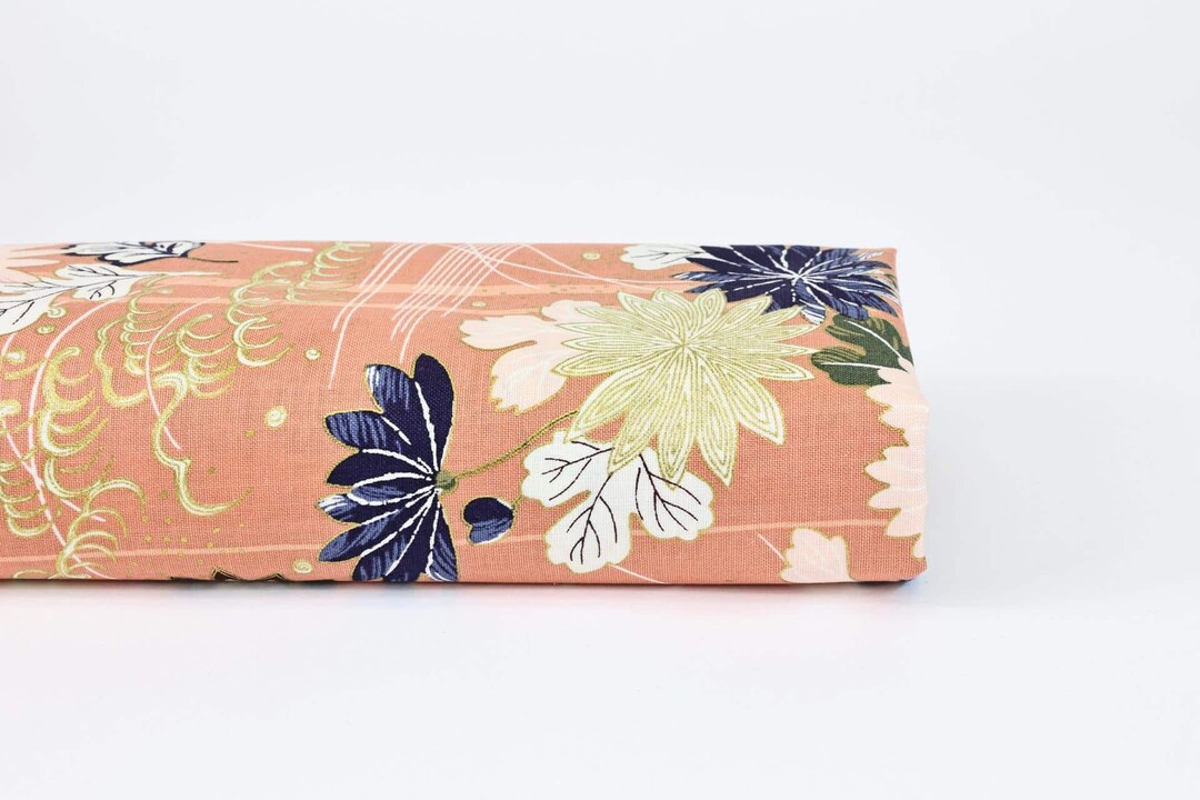 Hyakka Ryoran Quilt Gate Fabric Pink Peach 50cm Japan Fabric, Japanese ...