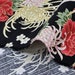 Japanese Tsuru Fabric Floral Pattern Black Background -50cm- Japanese ...