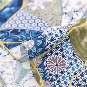 Japanese Fabric Kintsugi Inspired Green, Blue -50cm- Japanese Fabrics ...