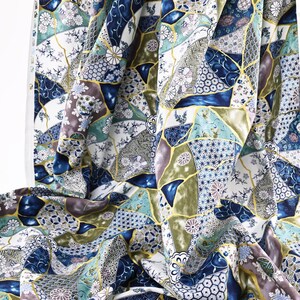 Japanese Fabric Kintsugi Inspired Green, Blue -50cm- Japanese Fabrics ...