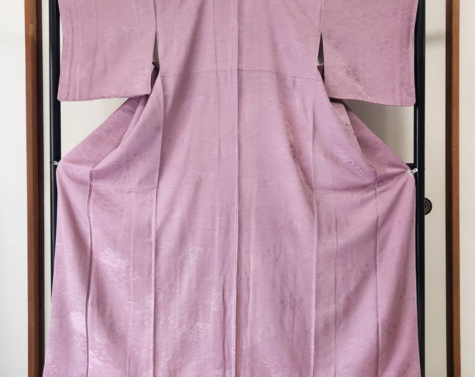 Iromuji Kimono in Light Purple Brocade, Kimono Purple, Plain Kimono ...