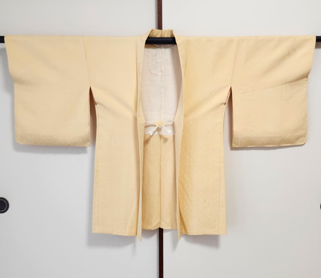 Japanese Haori in Yellow Jacquard Vintage Haori Haori - Etsy