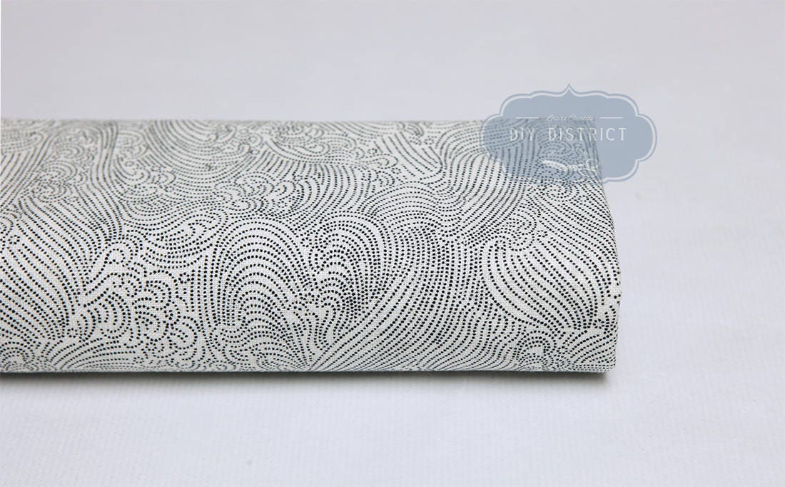 Traditional Japanese Fabric White Dotted Nami Pattern 50cm - Etsy