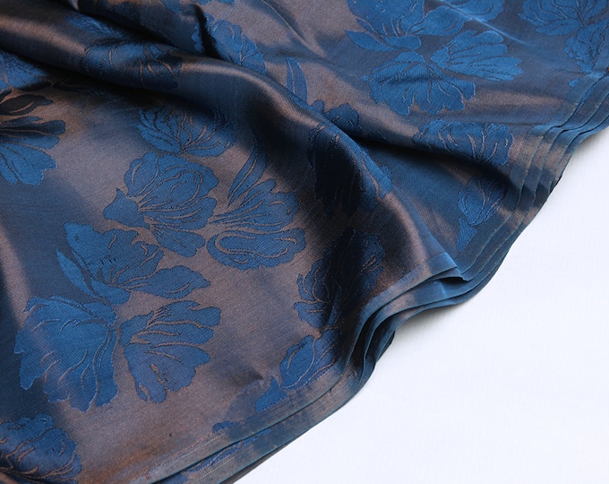 Cobalt Blue Silk Brocade Fabric - 50cm,brocade, Brocade, Brocade Fabric ...