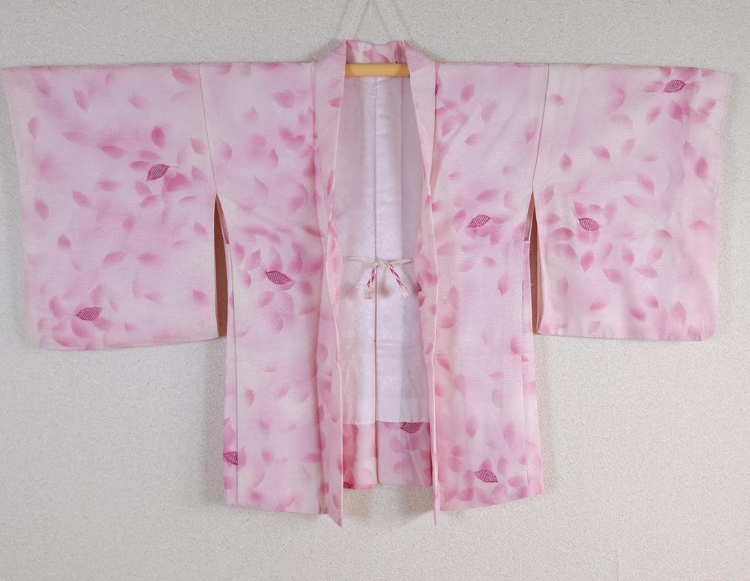 Pink Haori With Leaf and Kanoko Patterns, Vintage Haori, Traditional ...