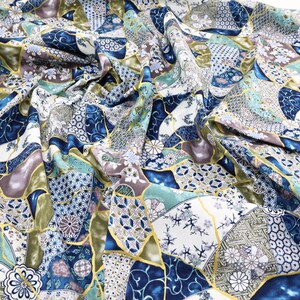 Japanese Fabric Kintsugi Inspired Green, Blue -50cm- Japanese Fabrics ...