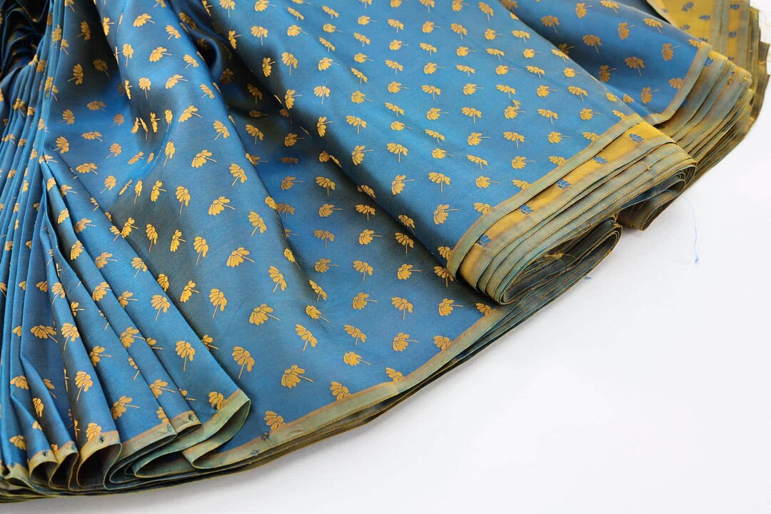 Brocade Fabric With Small Flowers in Bronze Color - 50cm, Silk Brocade ...