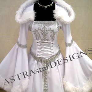 Snow Ice Queen Costume XS-S-M-L-XL-2XL-3XL Medieval Wedding Dress Elsa ...