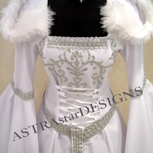 Snow Ice Queen Costume XS-S-M-L-XL-2XL-3XL Medieval Wedding Dress Elsa ...