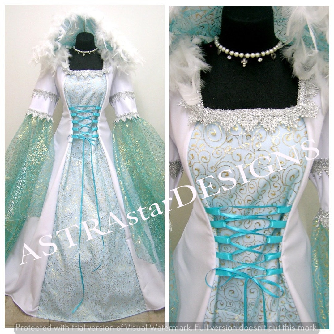 Medieval Dress ALL SIZES Halloween Costume Goth Wedding Witch Narnia ...