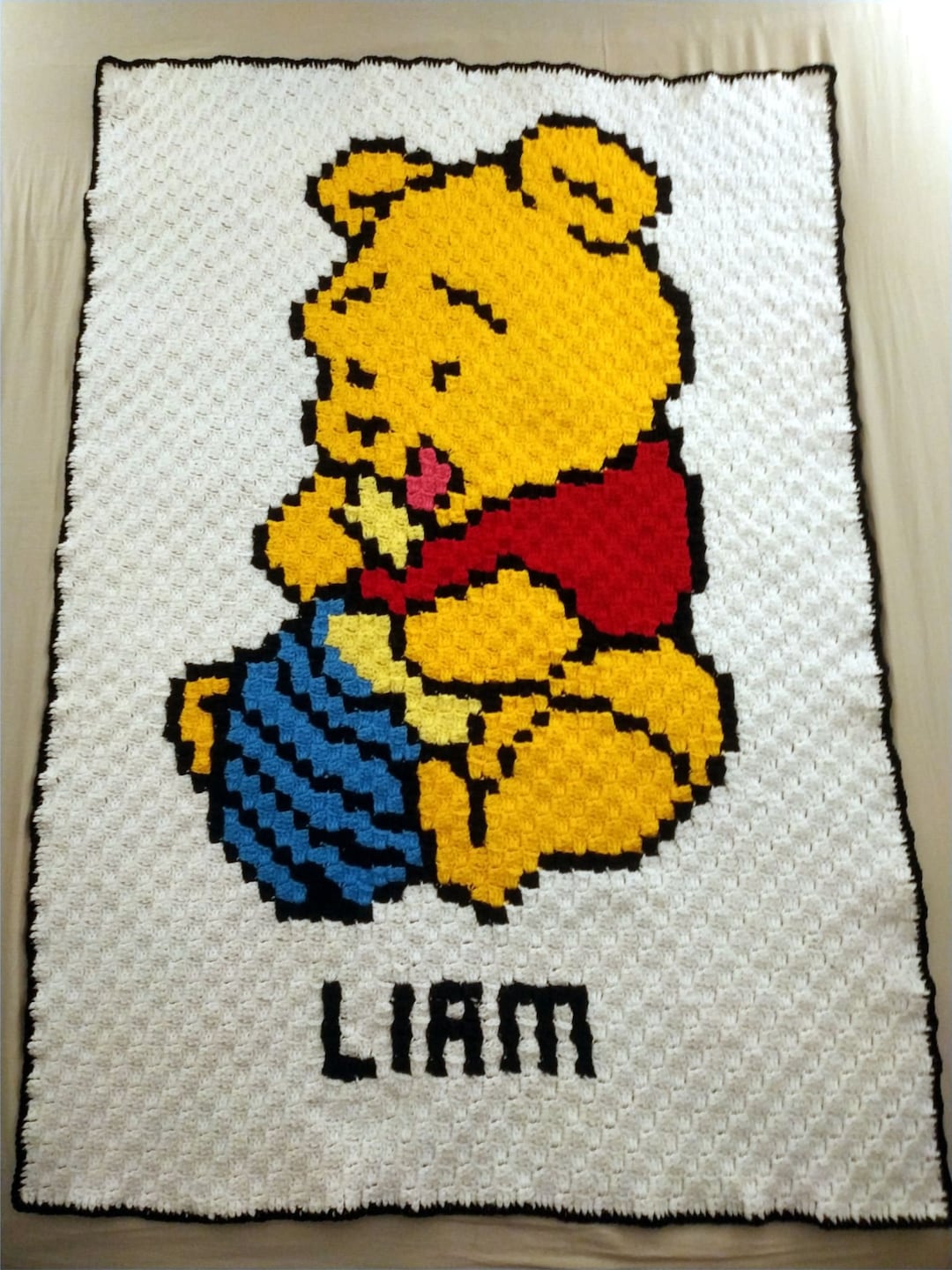 PDF Chart Pattern: Pooh Bear Baby Blanket, C2C Crochet Blanket - Etsy