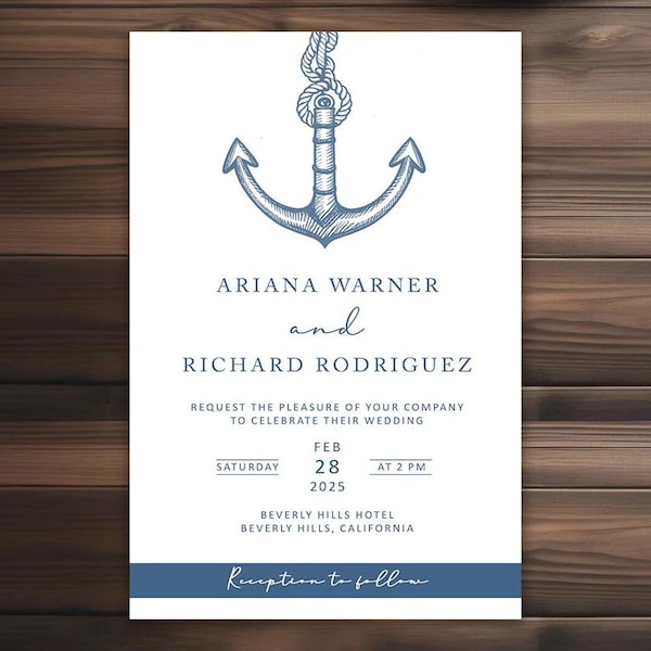 Anchor Wedding Invitations - Etsy